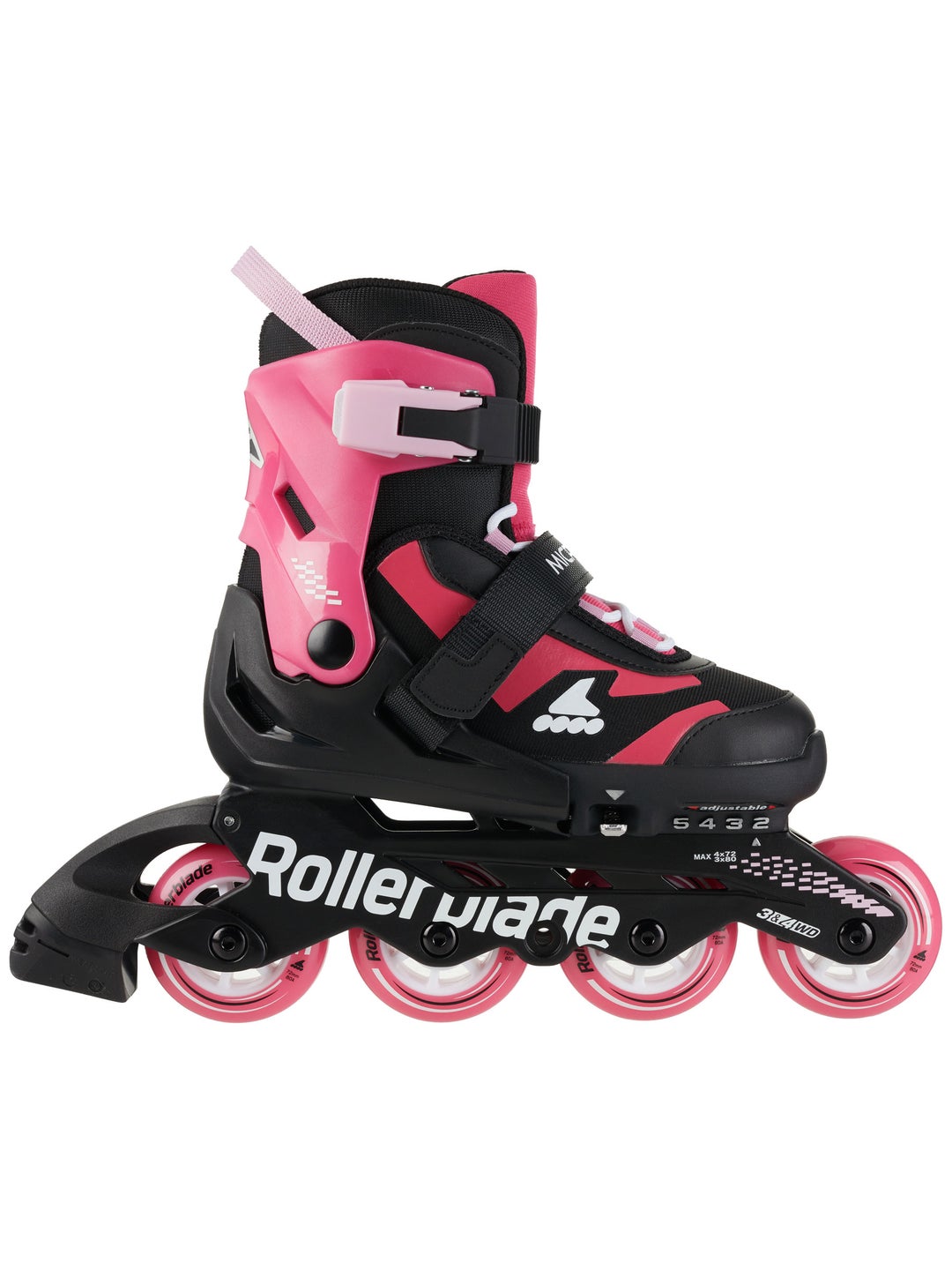 Rollerblade Microblade Adjustable Skates - Black/Pink - Inline Warehouse