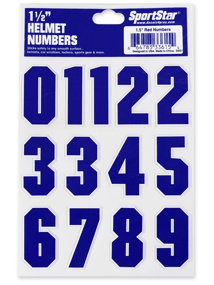 A&R Hockey Player Number Helmet 2" Decals - Inline Warehouse